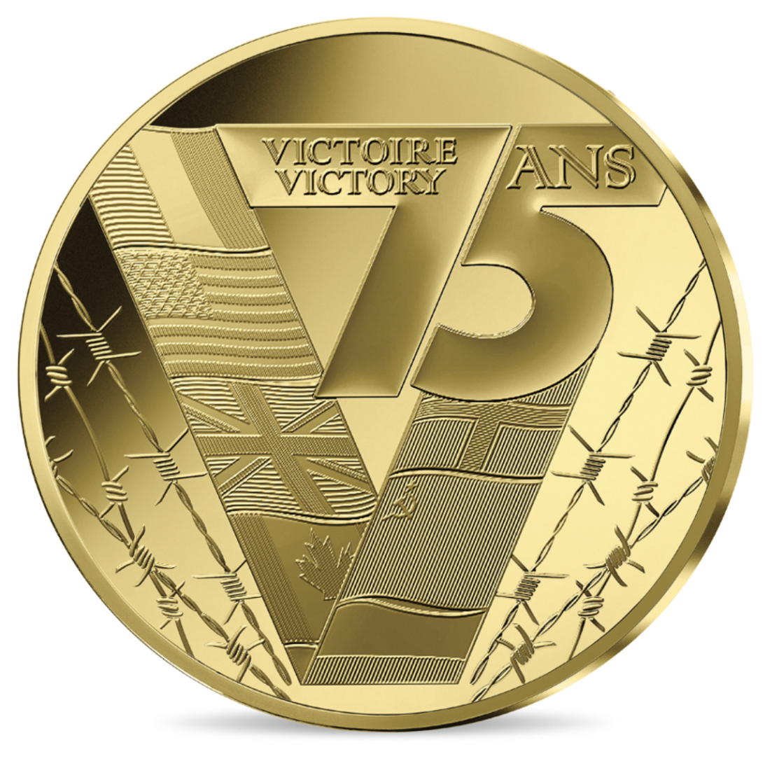 50 Euro gold coin dedicated to the 75th anniversary of the end of World ...